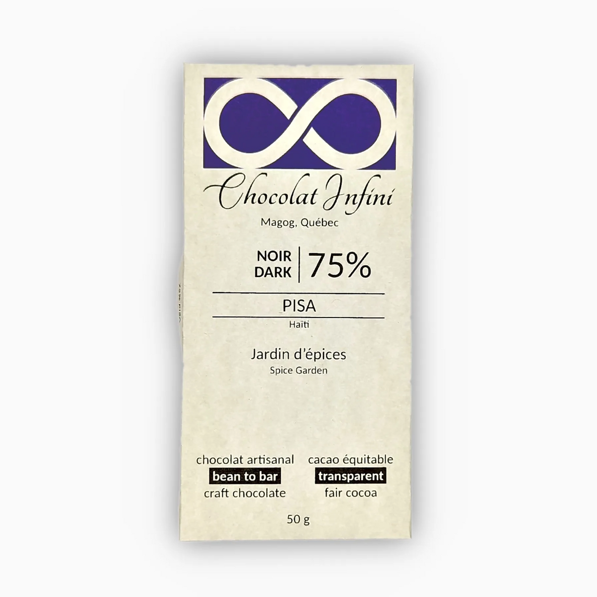Infinite Chocolate - 75% Dark Chocolate, Pisa Haiti – État de choc
